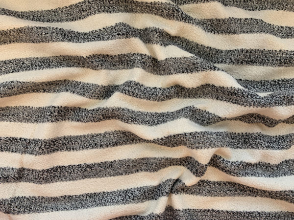 Designer Deadstock - Cotton Reverse French Terry - Ivory/Black Stripe ...