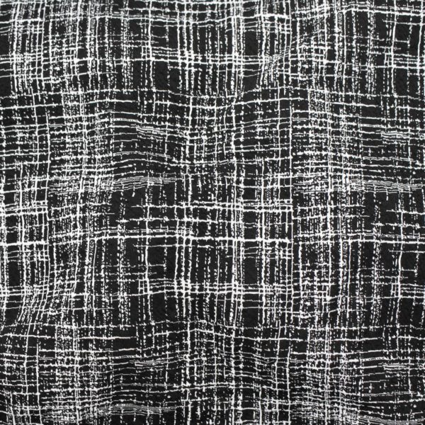 Polyester/Rayon Textured Ponte Knit - Crosshatch - Black/White ...