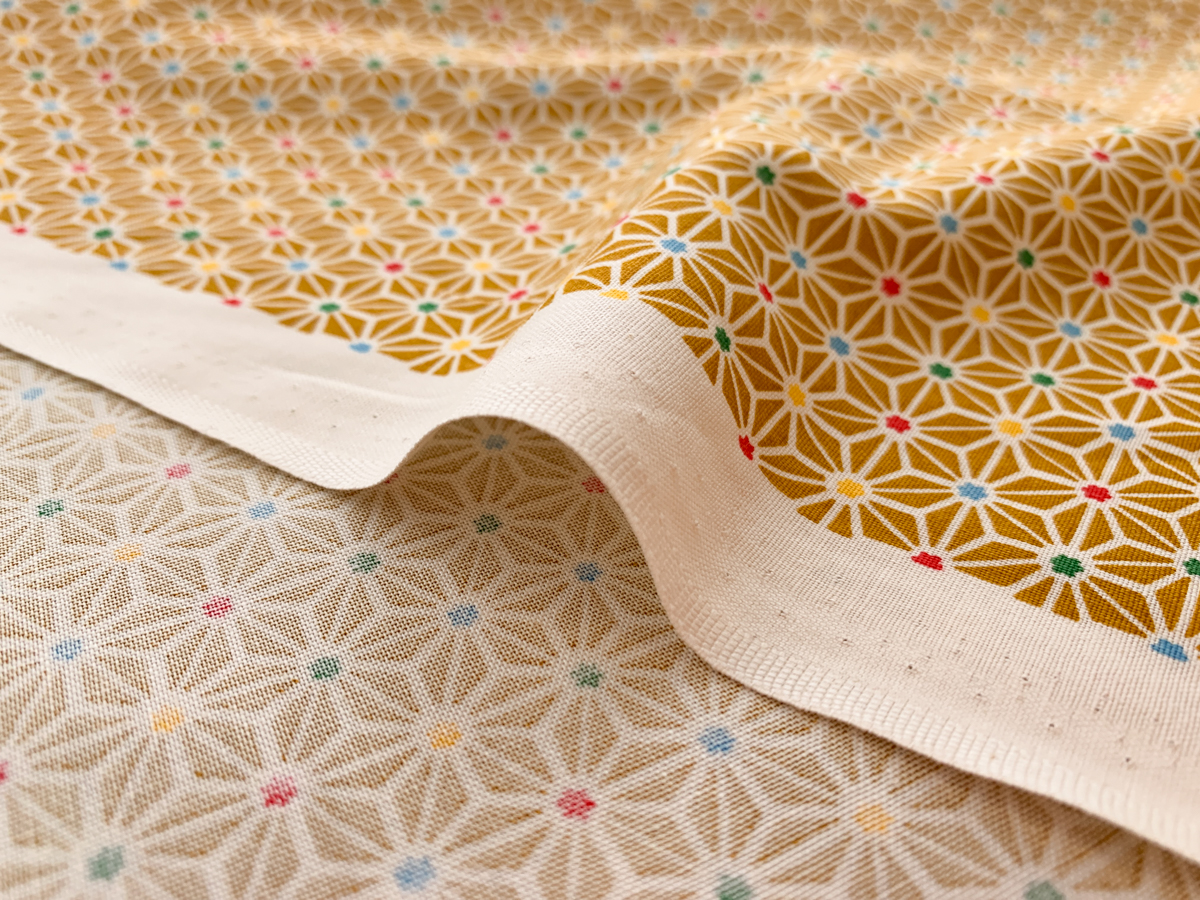 Japanese Cotton Sheeting - Cute Asanoha - Gold - Stonemountain ...