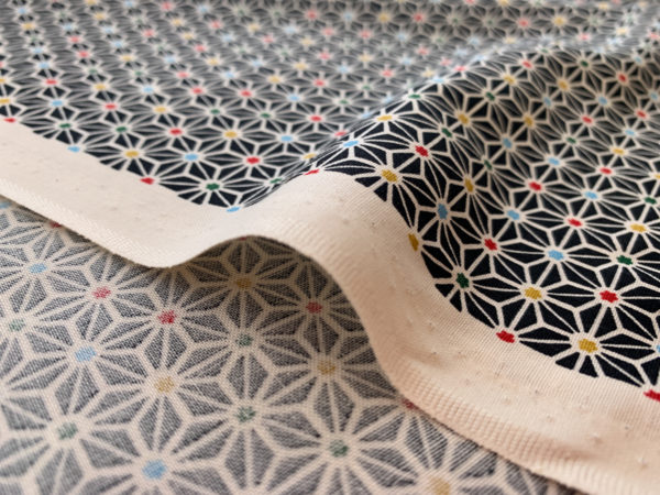 Japanese Cotton Sheeting - Cute Asanoha - Black - Stonemountain ...