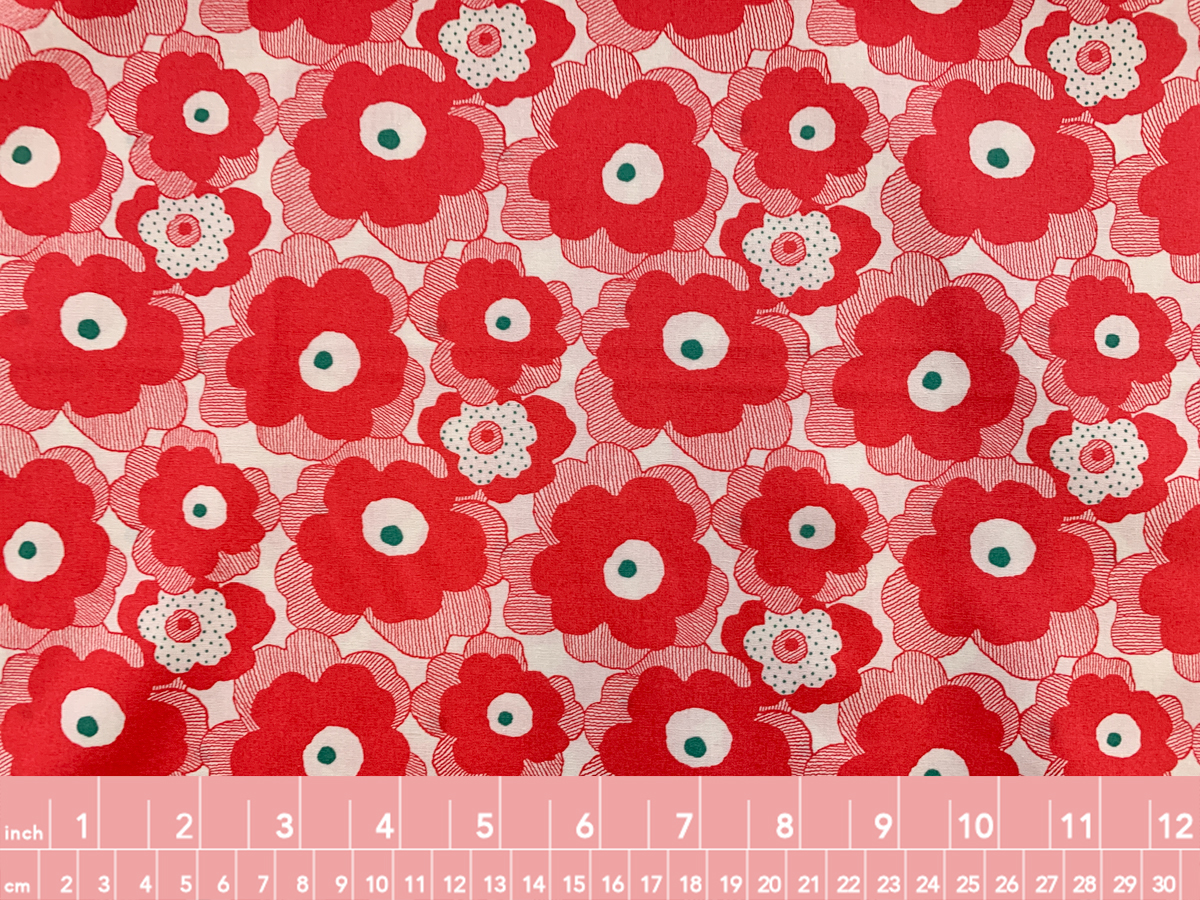 Japanese Cotton Sheeting - Big Red Flowers - Stonemountain & Daughter ...