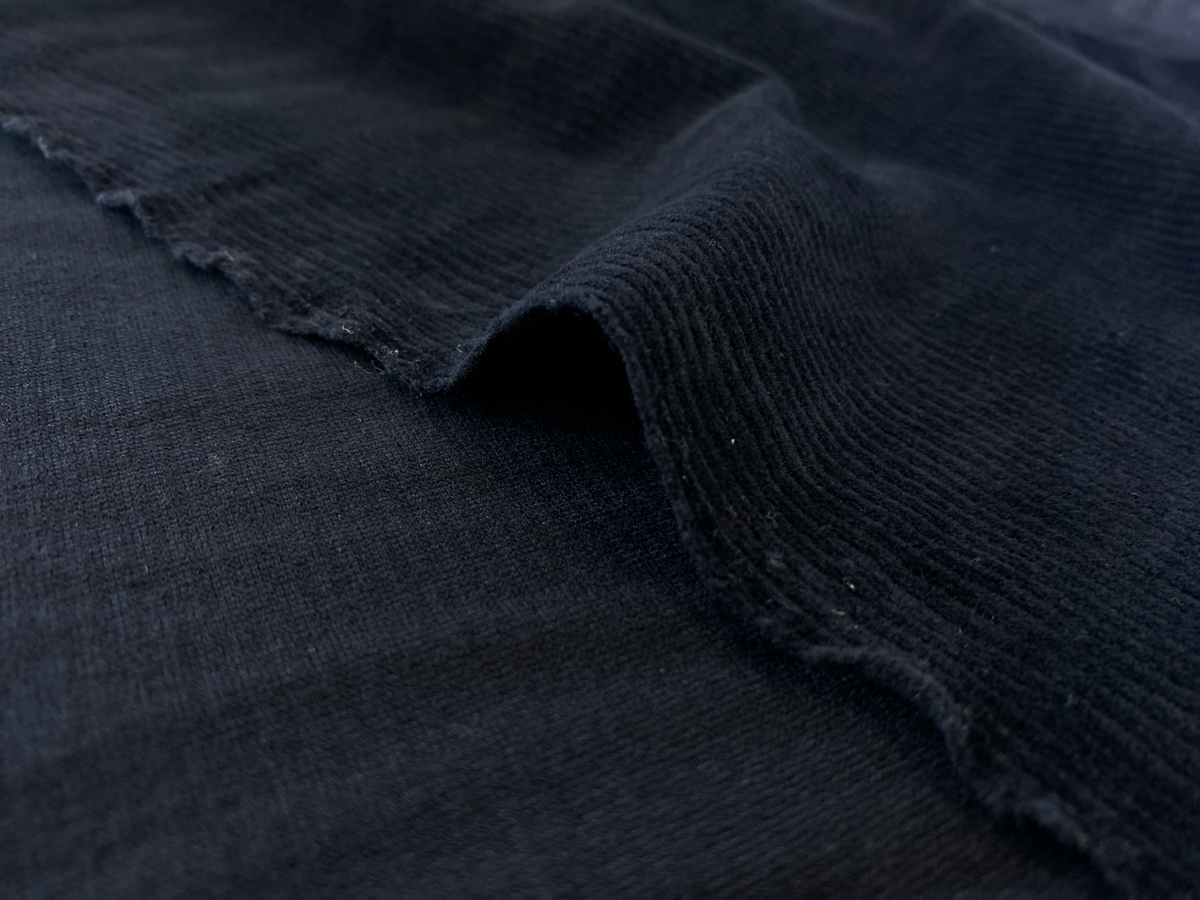 Designer Deadstock - Ribbed Cotton/Poly Velour - Black - Stonemountain ...