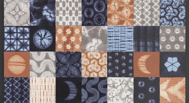 Quilting Cotton - Kawa - Shibori Patchwork Panel - Rust - Stonemountain ...