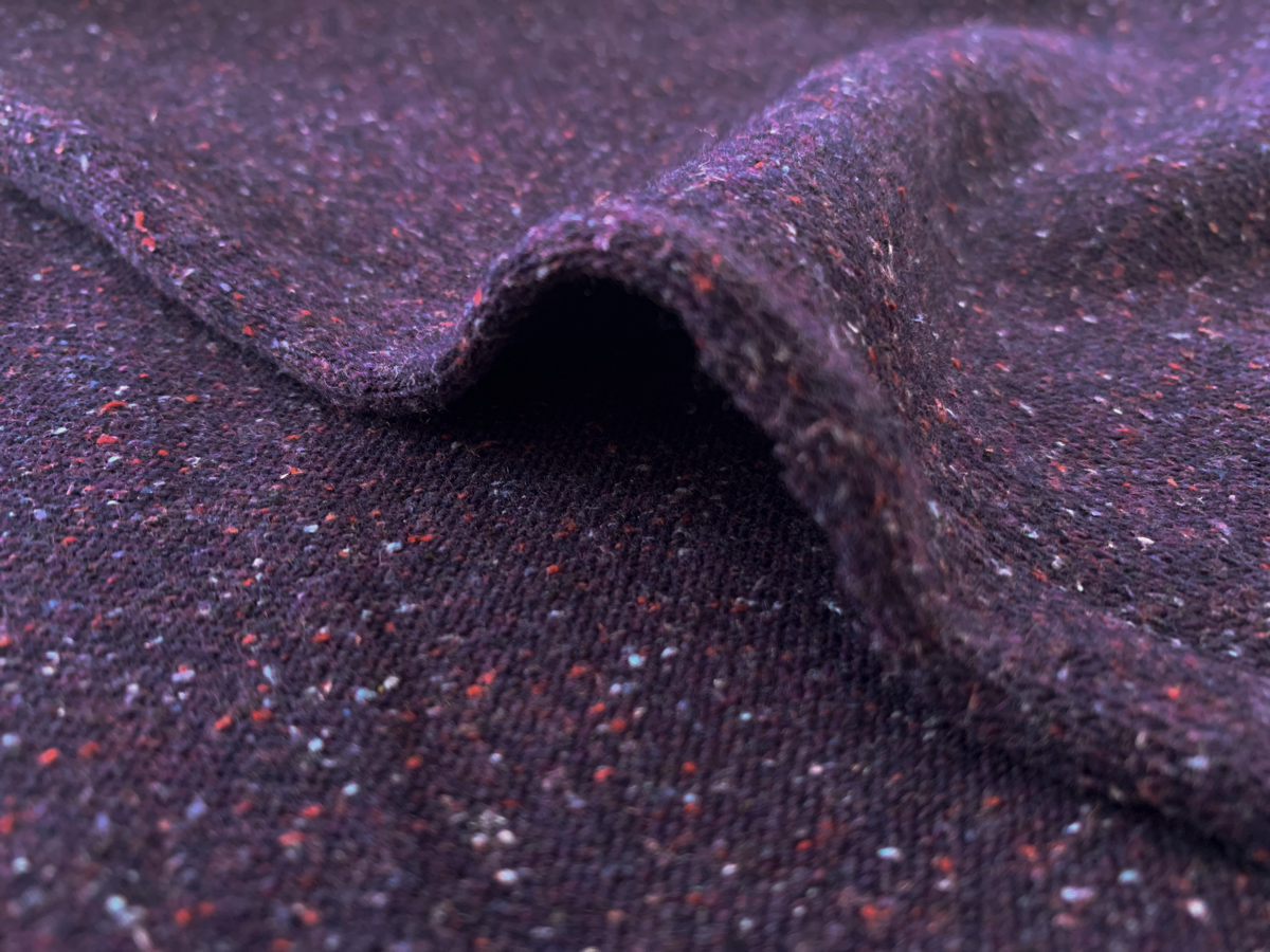 Designer Deadstock - Wool/Acrylic Speckle Sweater Knit - Purple ...