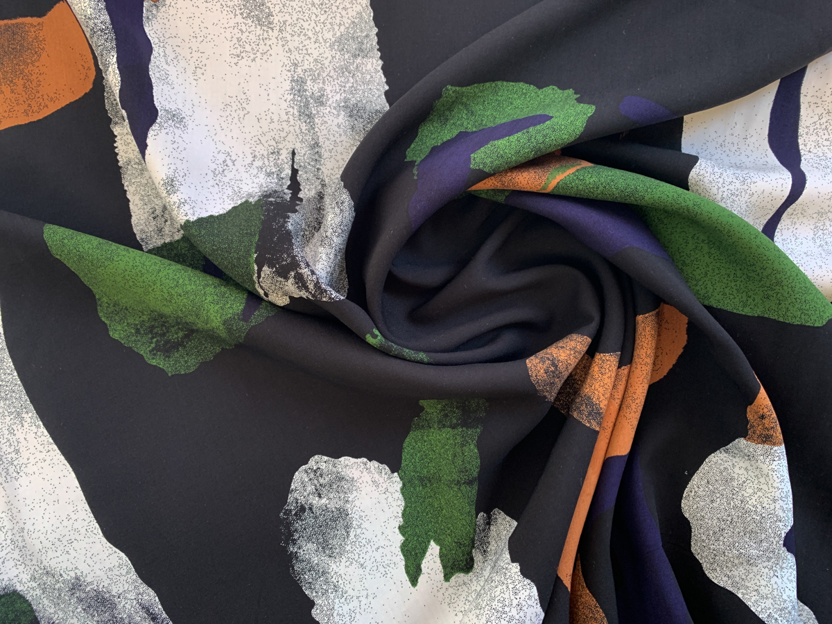 Rayon Poplin Print - Ancient Painting - Black - Stonemountain ...