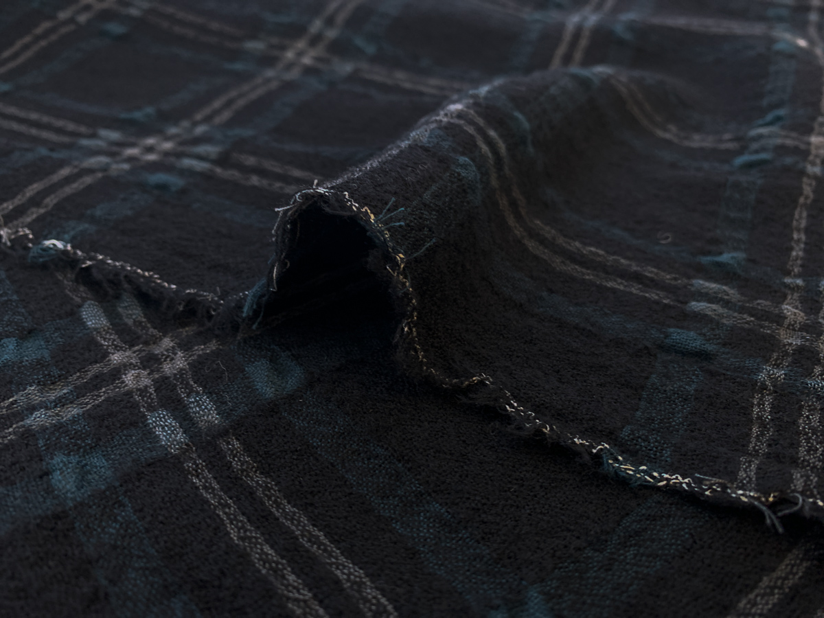 Designer Deadstock - Wool Gauze - Blue/Grey Plaid - Stonemountain ...