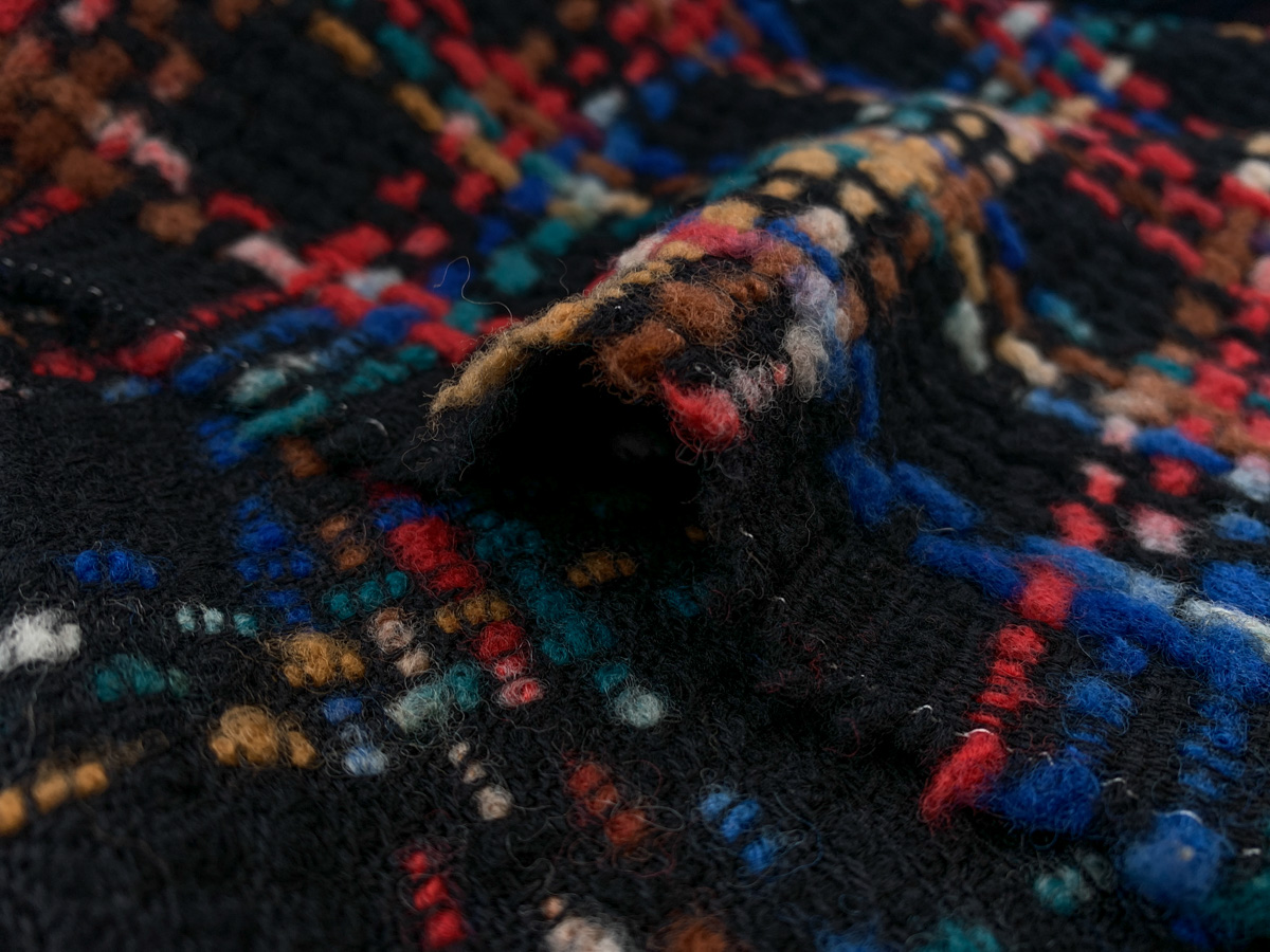 Designer Deadstock - Chunky Wool Coating - Black/Multi - Stonemountain ...