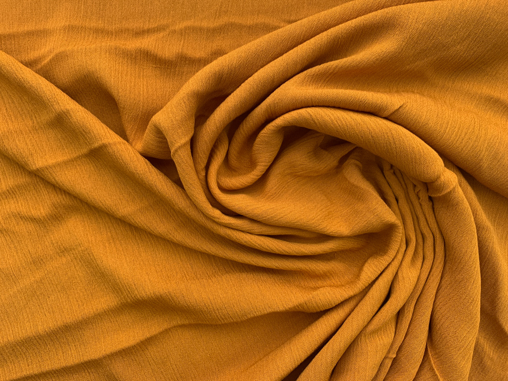 Designer Deadstock - Rayon Crinkle Crepe - Mustard - Stonemountain ...