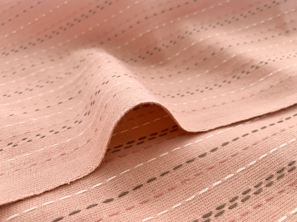 Textured Yarn Dyed Cotton – Seed Stitch Stripes - Blush - Stonemountain ...