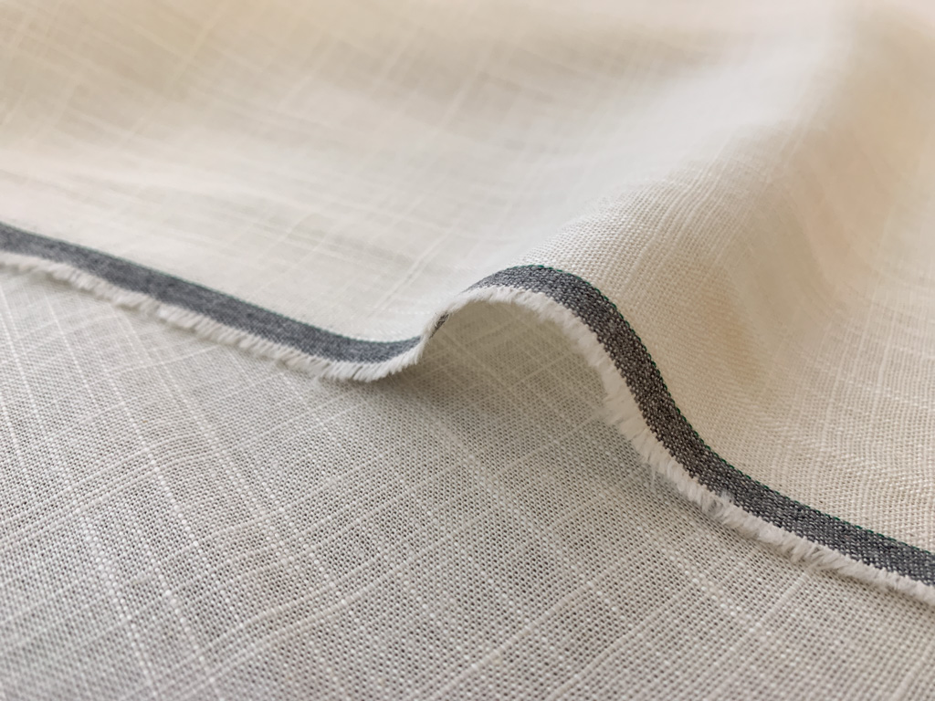 Designer Deadstock – Linen – Eggshell - Stonemountain & Daughter Fabrics