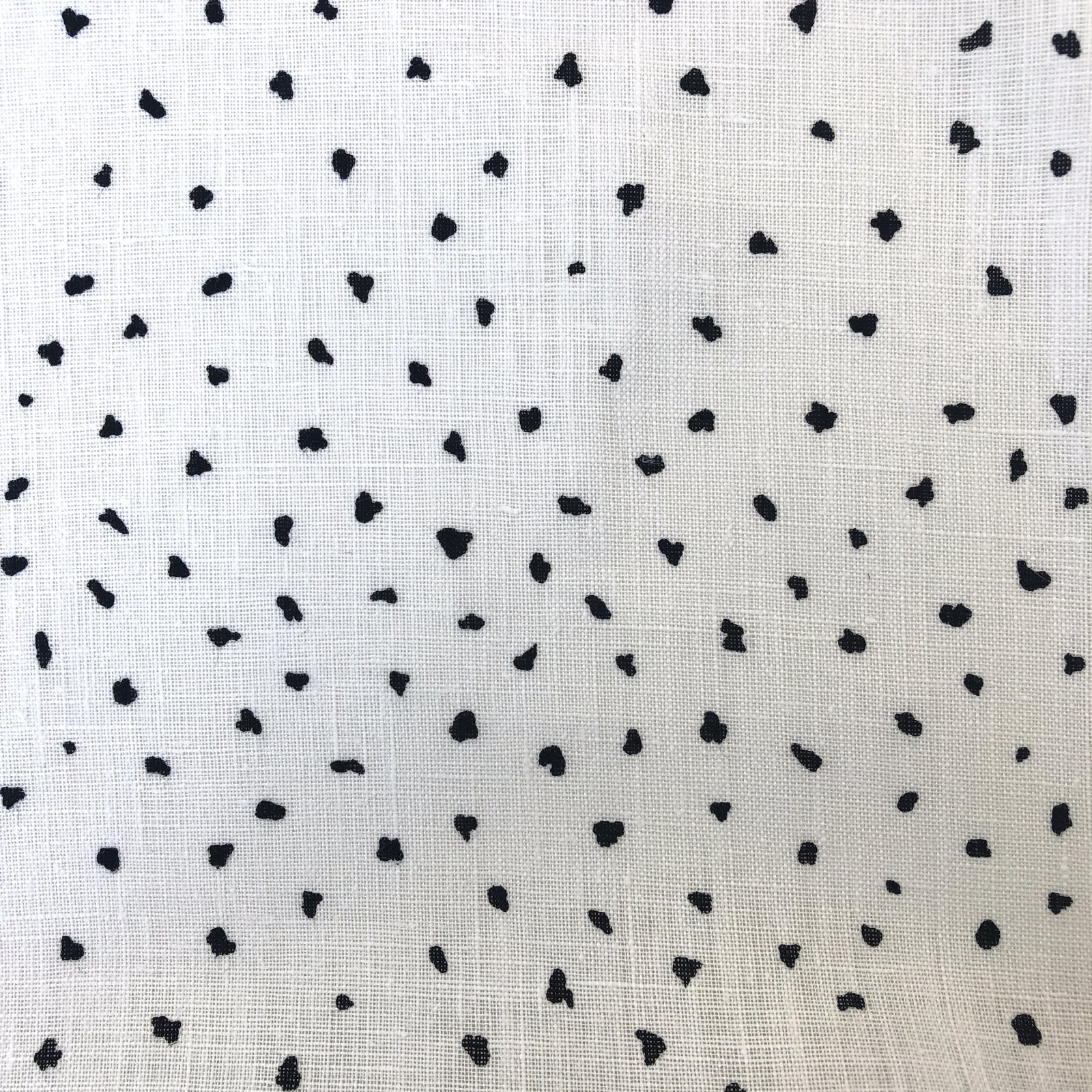 100% Linen - Dotted - Black/White - Stonemountain & Daughter Fabrics