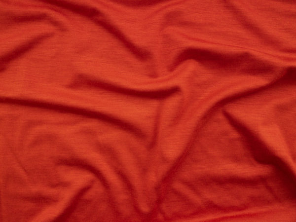 Designer Deadstock - Rayon/Wool Jersey - Red Orange - Stonemountain ...
