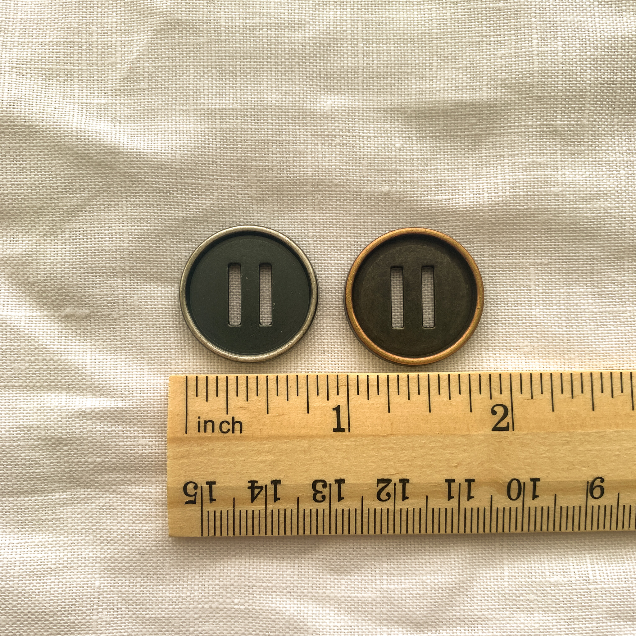 Equal Sign Rimmed Metal Buttons - Stonemountain & Daughter Fabrics