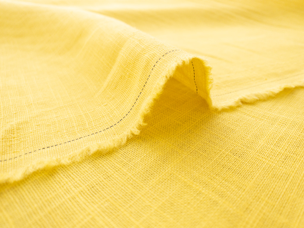 Bright Yellow Linen Fabric