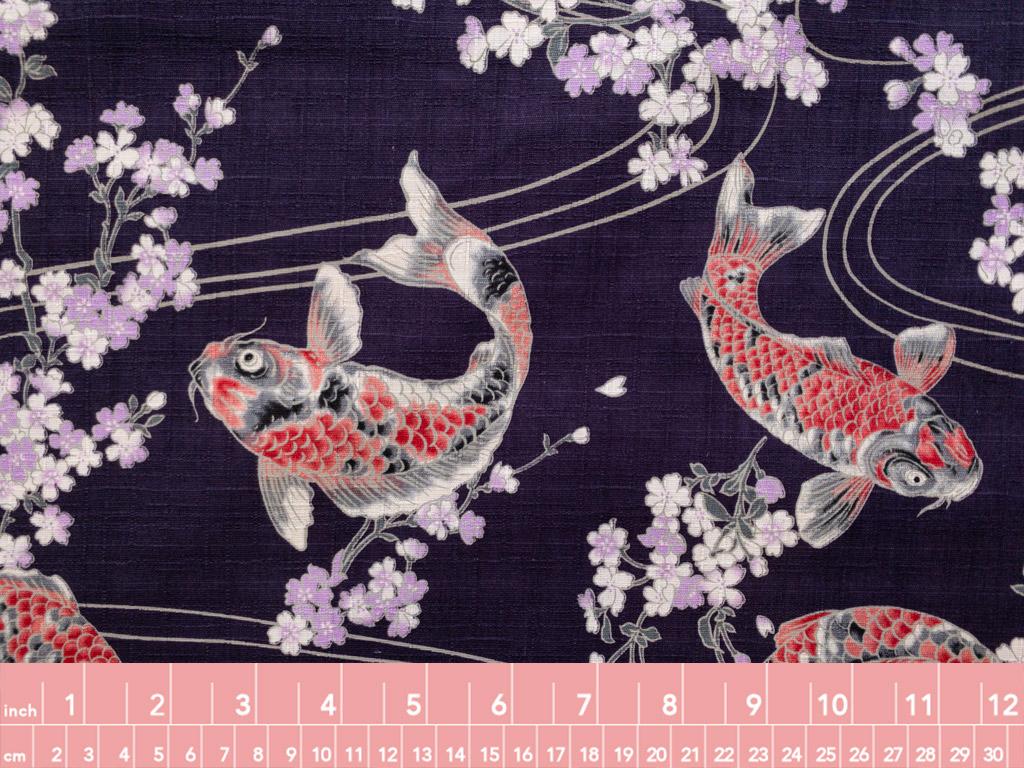 Japanese Cotton Dobby - Koi - Purple - Stonemountain & Daughter Fabrics