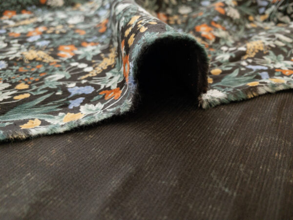 Japanese Cotton Pinwale Corduroy - Wildflowers - Brown - Stonemountain ...