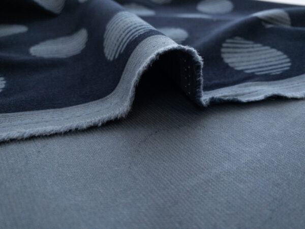 Japanese Cotton Pinwale Corduroy - Large Polka Dot - Blue ...