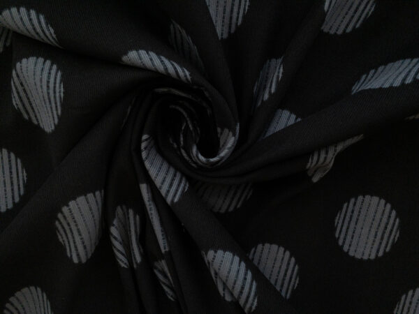 Japanese Cotton Pinwale Corduroy - Large Polka Dot - Black ...