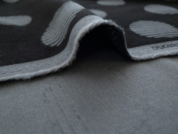 Japanese Cotton Pinwale Corduroy - Large Polka Dot - Black ...