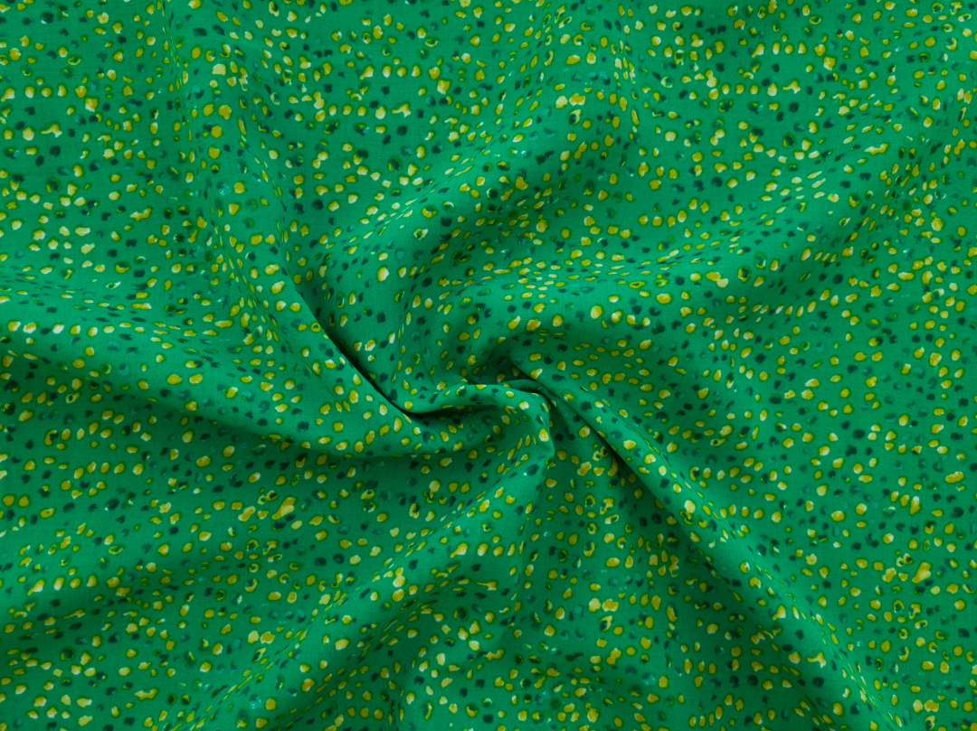 Rayon Poplin Print - Speckles - Green - Stonemountain & Daughter Fabrics