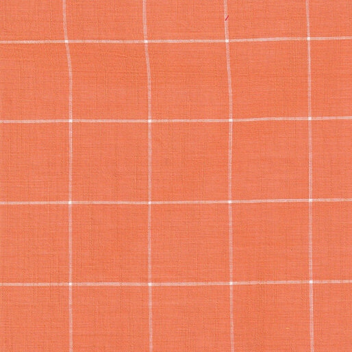 Premium Yarn Dyed Cotton - Large Windowpane - Orange - Stonemountain ...