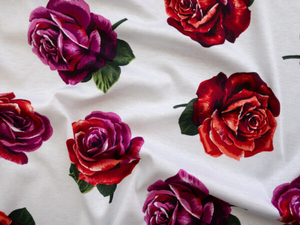 European Designer Deadstock - Cotton Jersey - Roses - Stonemountain ...