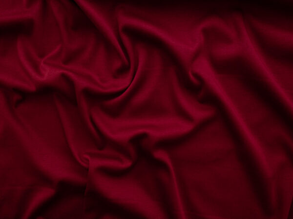 British Designer Deadstock - Cotton/Spandex Double Knit - Maroon ...