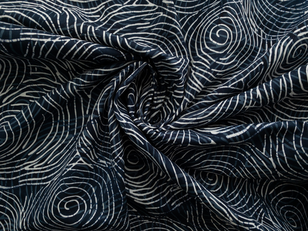 Cotton Batik - Batiks by Mirah - Rough Circles - Ocean Abyss ...
