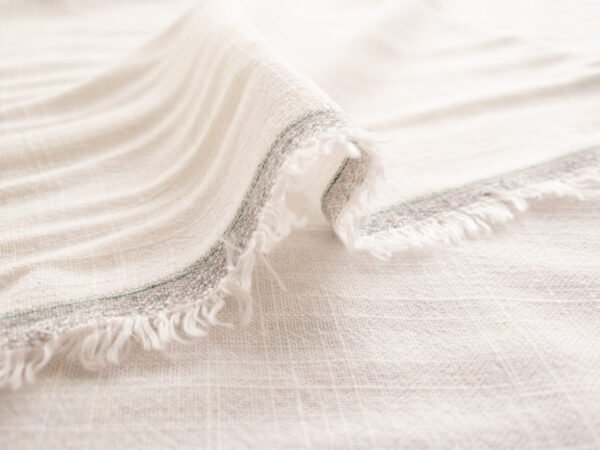 Designer Deadstock - Textured Linen/Rayon - White - Stonemountain ...