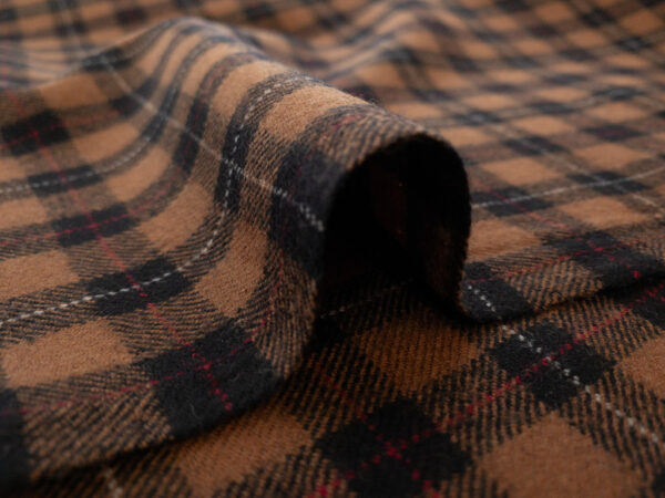 European Designer Deadstock - Wool Twill - Chestnut/Black ...