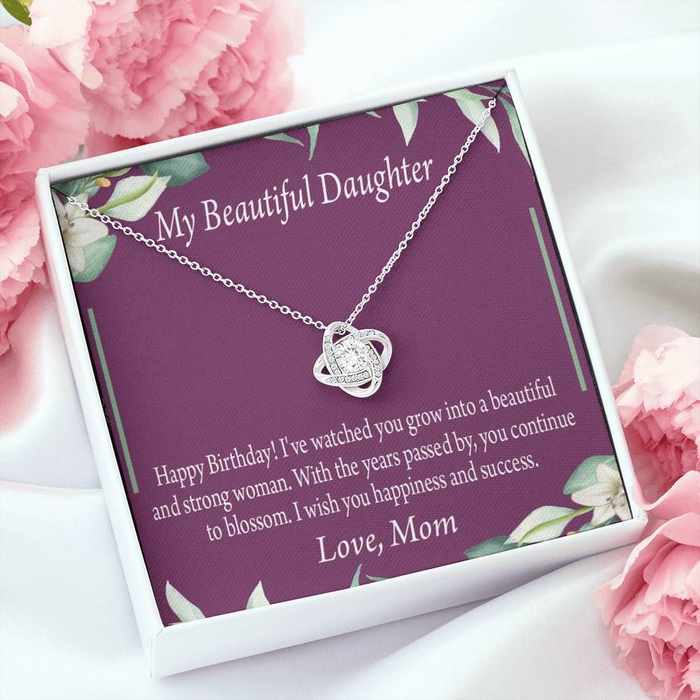 I Wish You Happiness And Success Gift For Daughter Love Knot Necklace ...