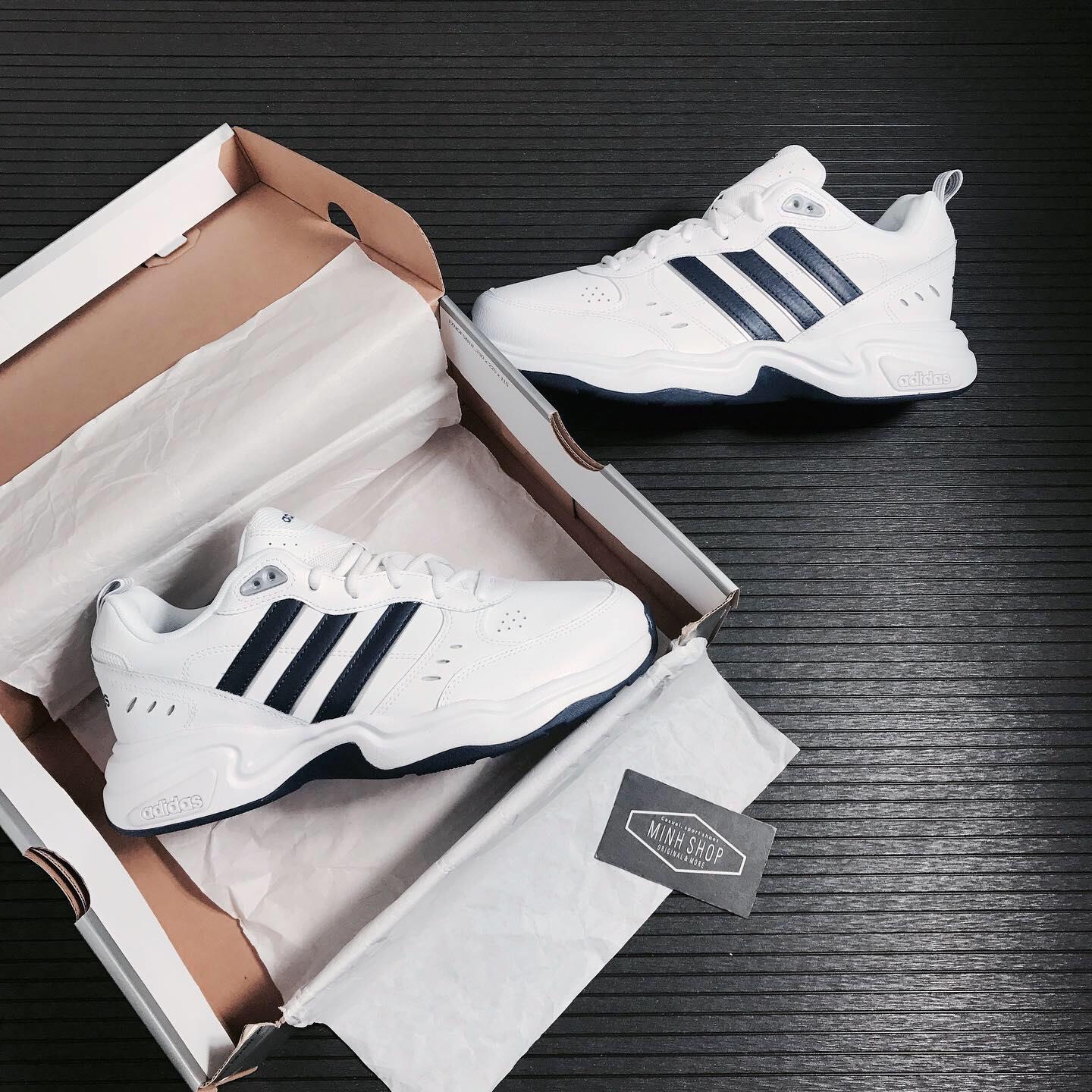 Minhshop.vn - Giày Adidas Strutter Wide White/Navy [EG5142]