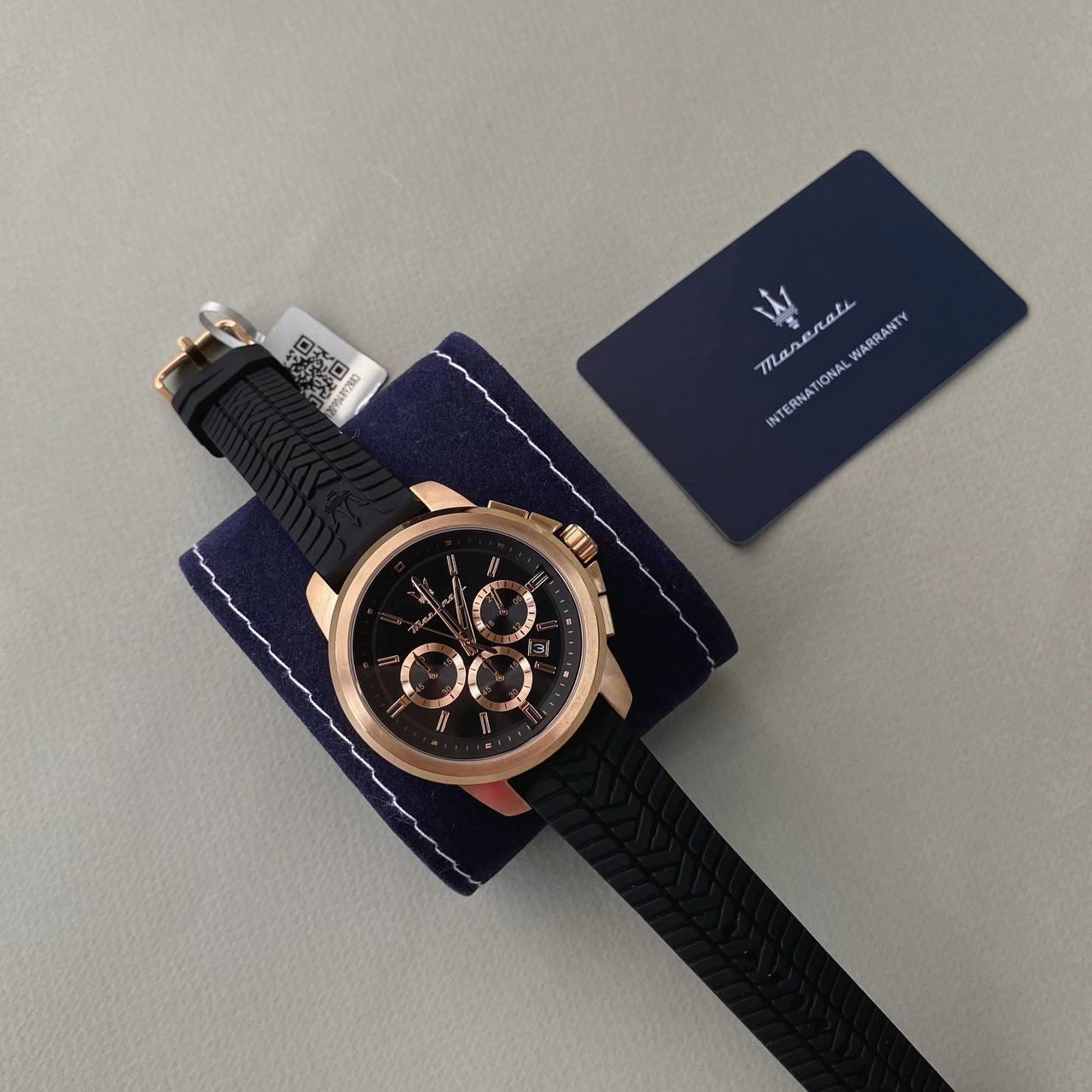Minhshop.vn - Đồng hồ Maserati Successo Black Rose Gold Dial [R8871621012]