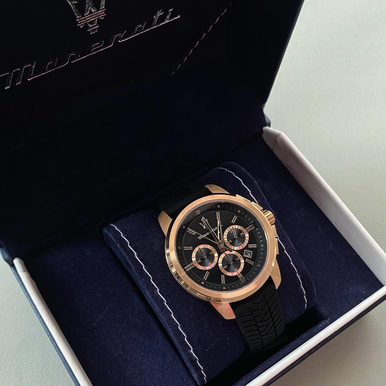 Minhshop.vn - Đồng hồ Maserati Successo Black Rose Gold Dial [R8871621012]