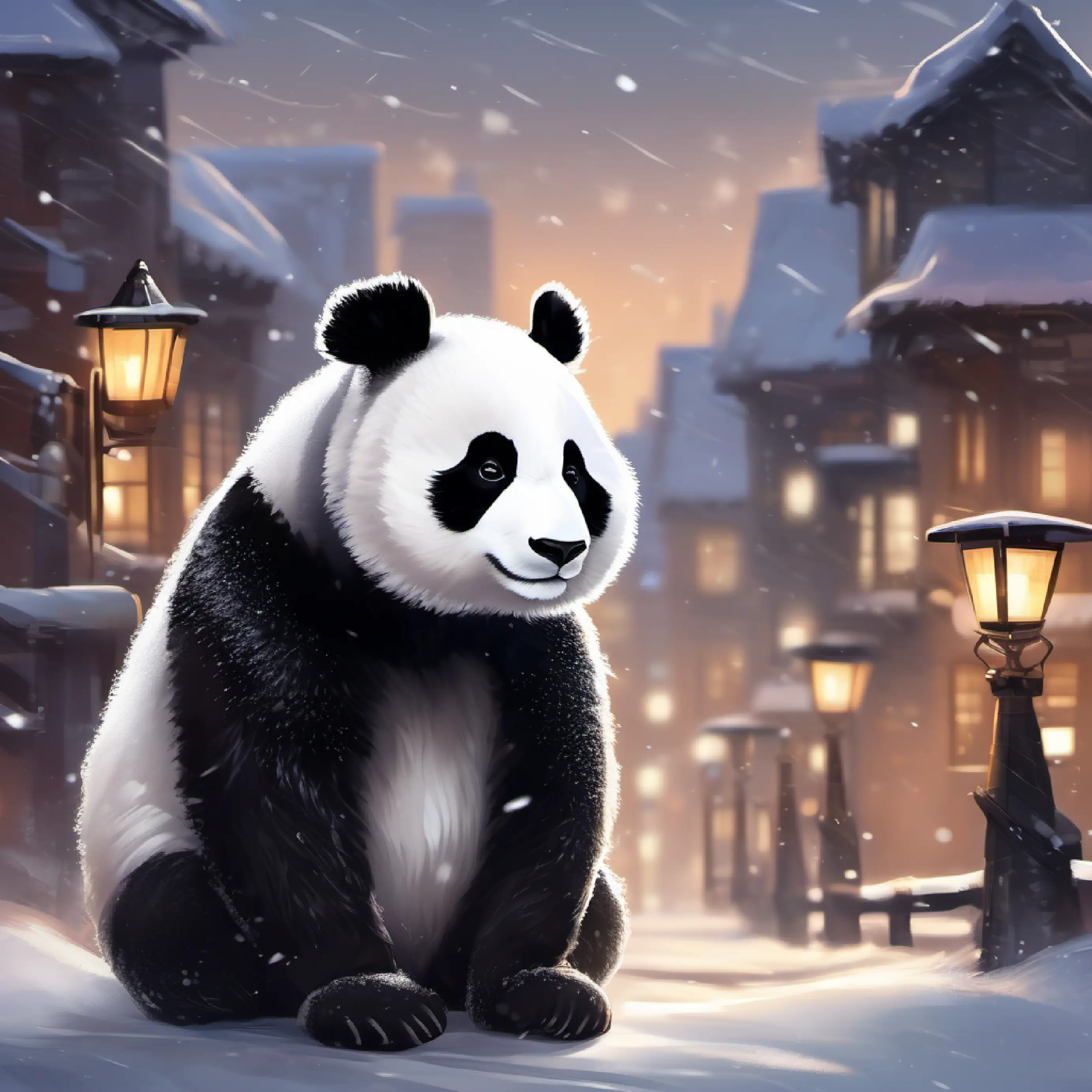 The Cozy Panda's Winter Stroll