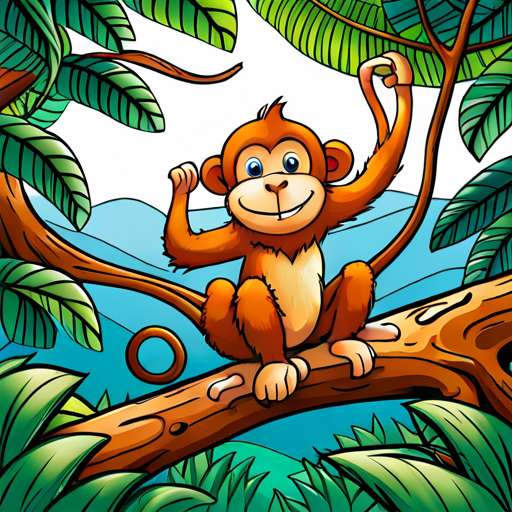 Monkey and Dinosaur's Friendship