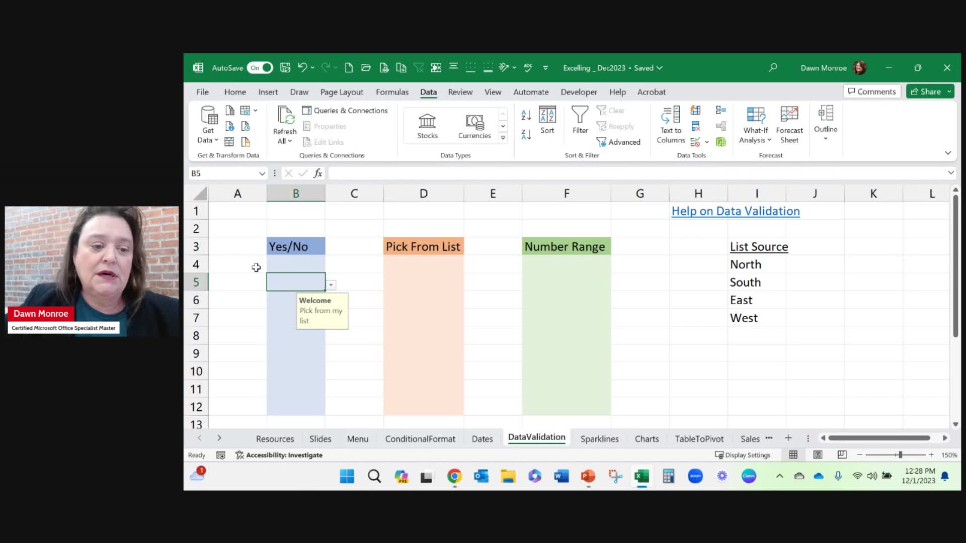 Excelling with Excel with Dawn Monroe