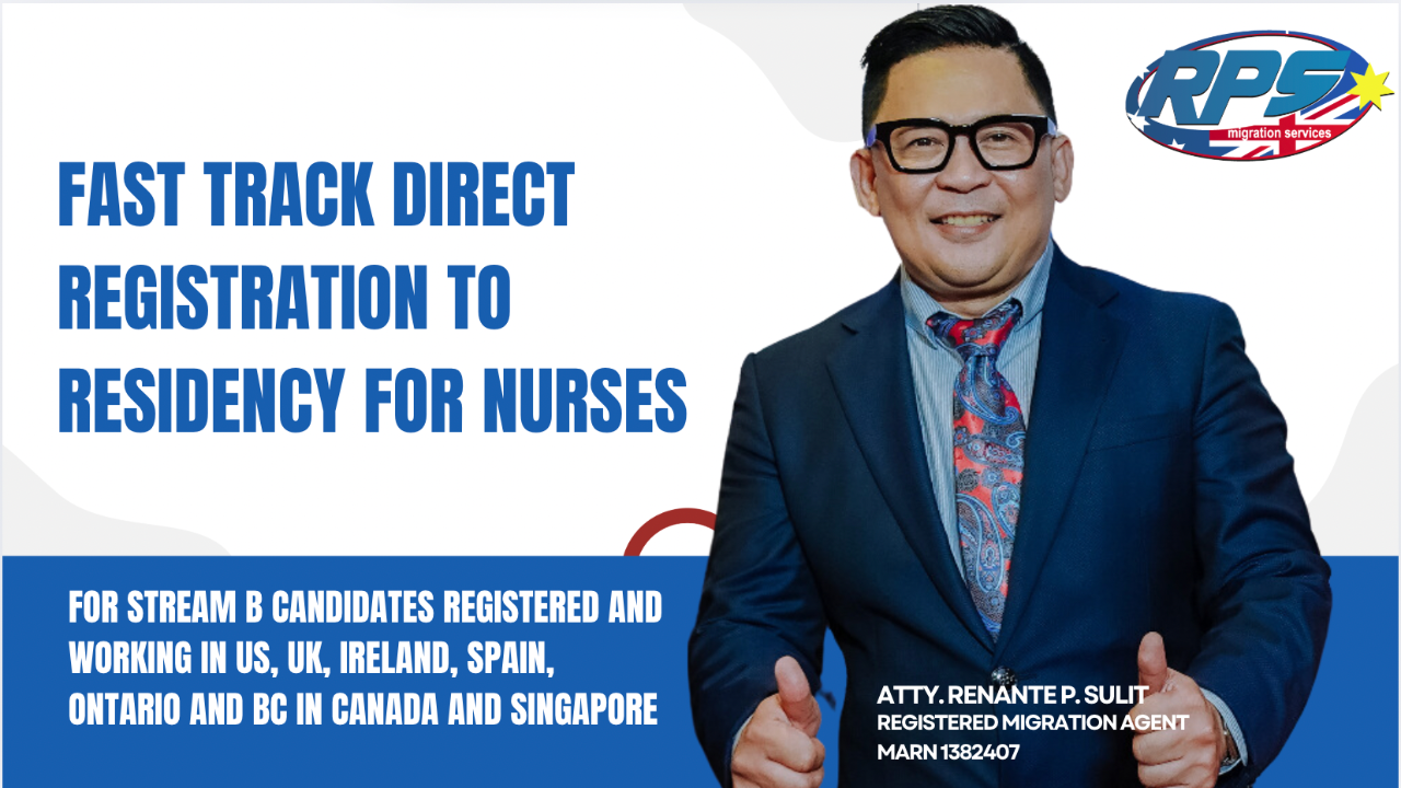 Fast track Direct Registration to Residency in Australia for NURSES