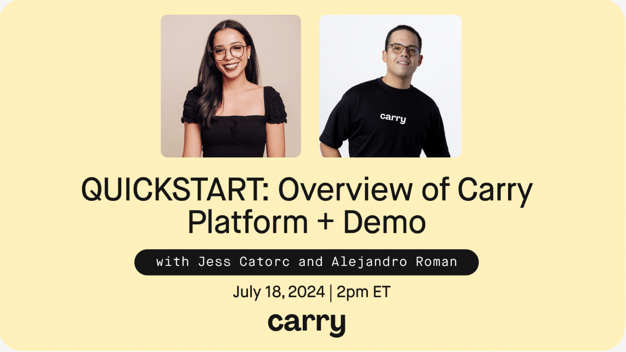 QUICKSTART: Overview of Carry platform + Demo