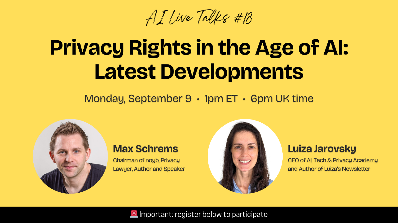 Live session with Max Schrems: Privacy Rights in the Age of AI