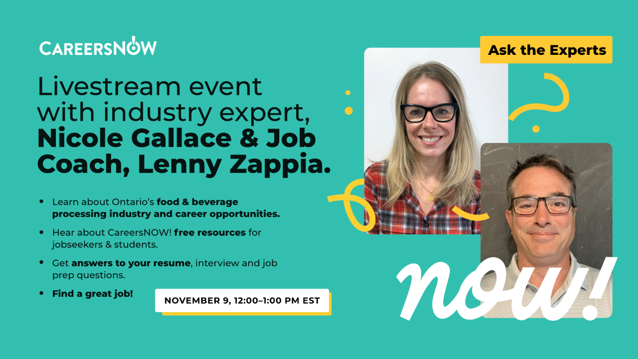 Livestream with industry expert Nicole Gallace & Job Coach Lenny Zappia