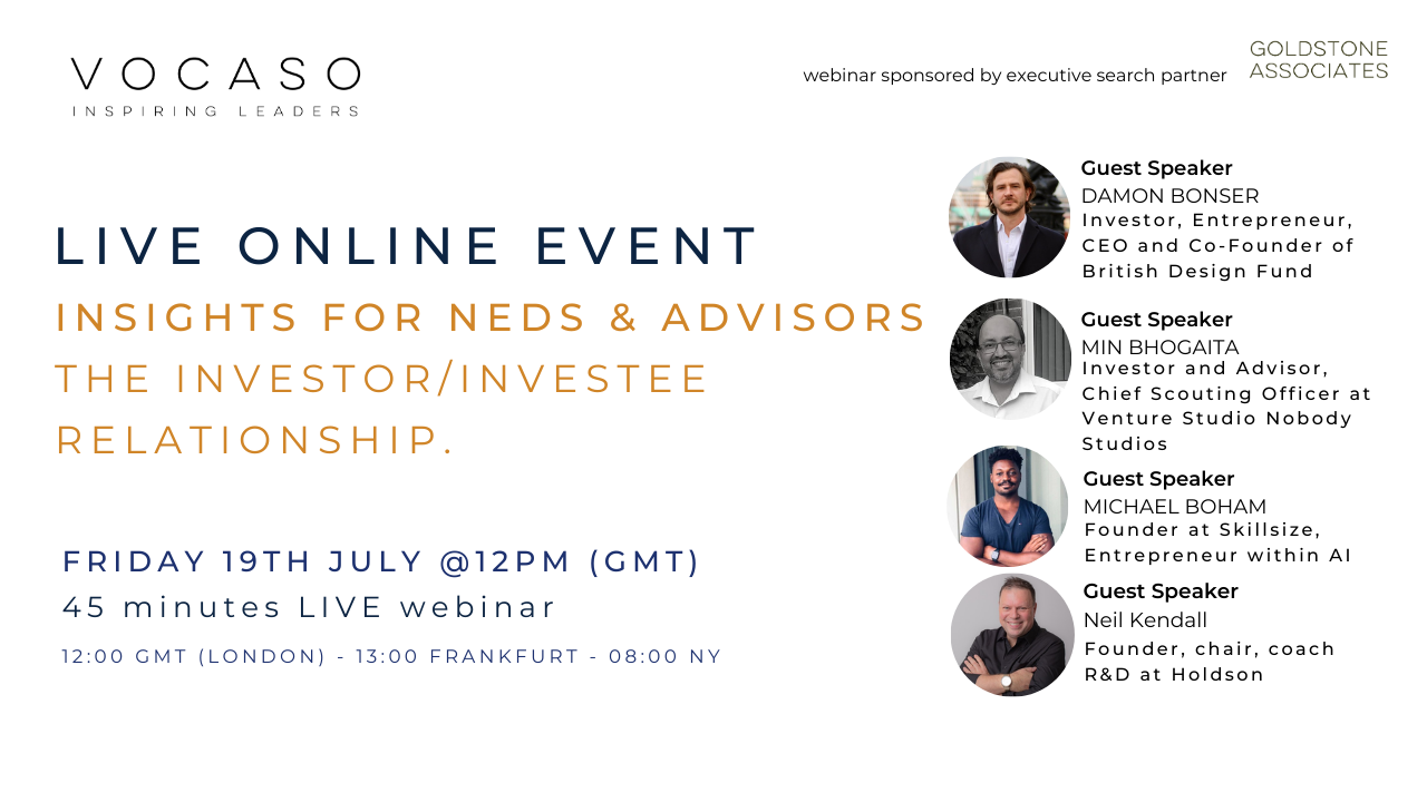 Insights for NEDs and Boards: The investor/investee relationship