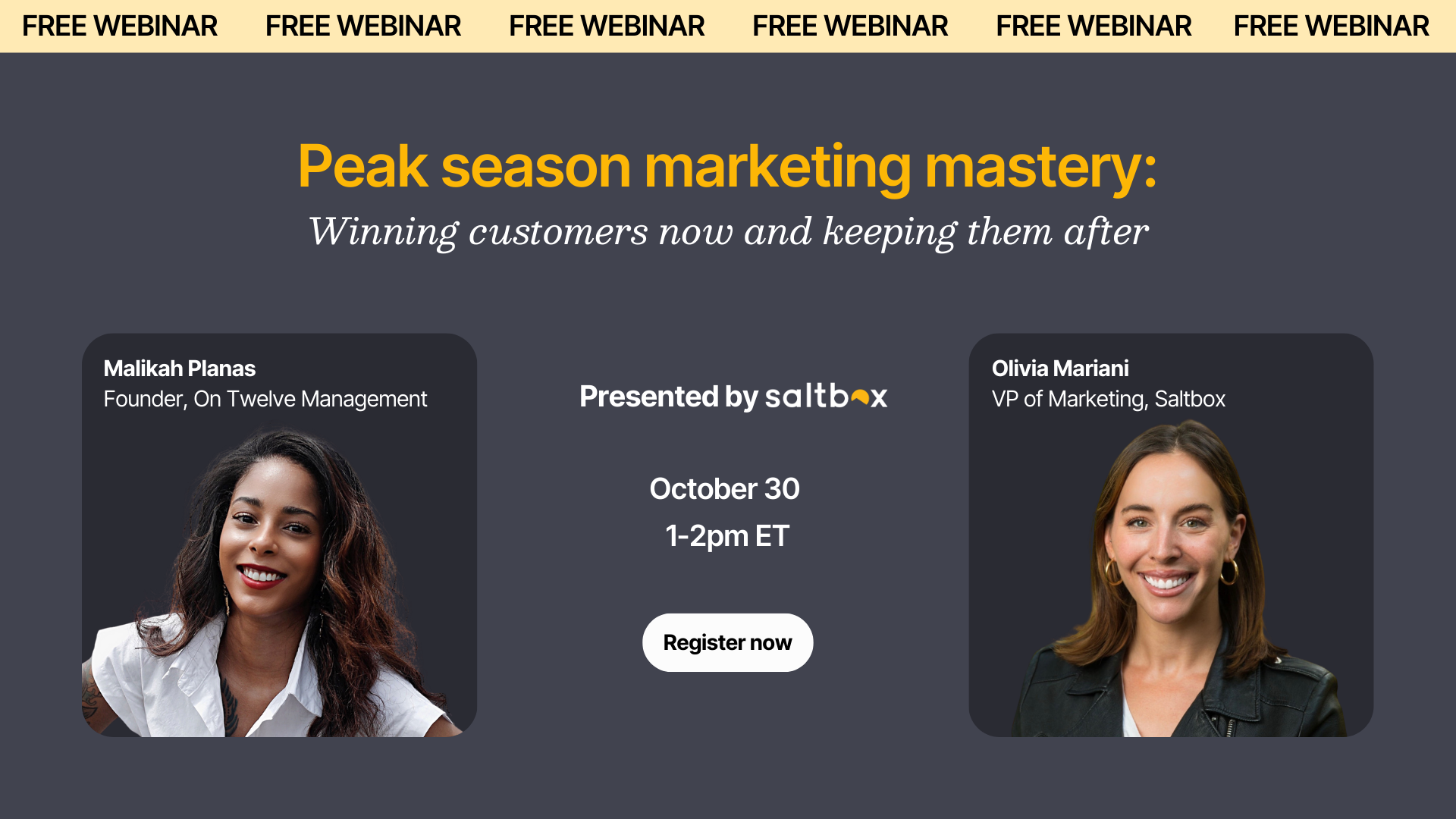 Peak Season Marketing Mastery: A Saltbox Webinar