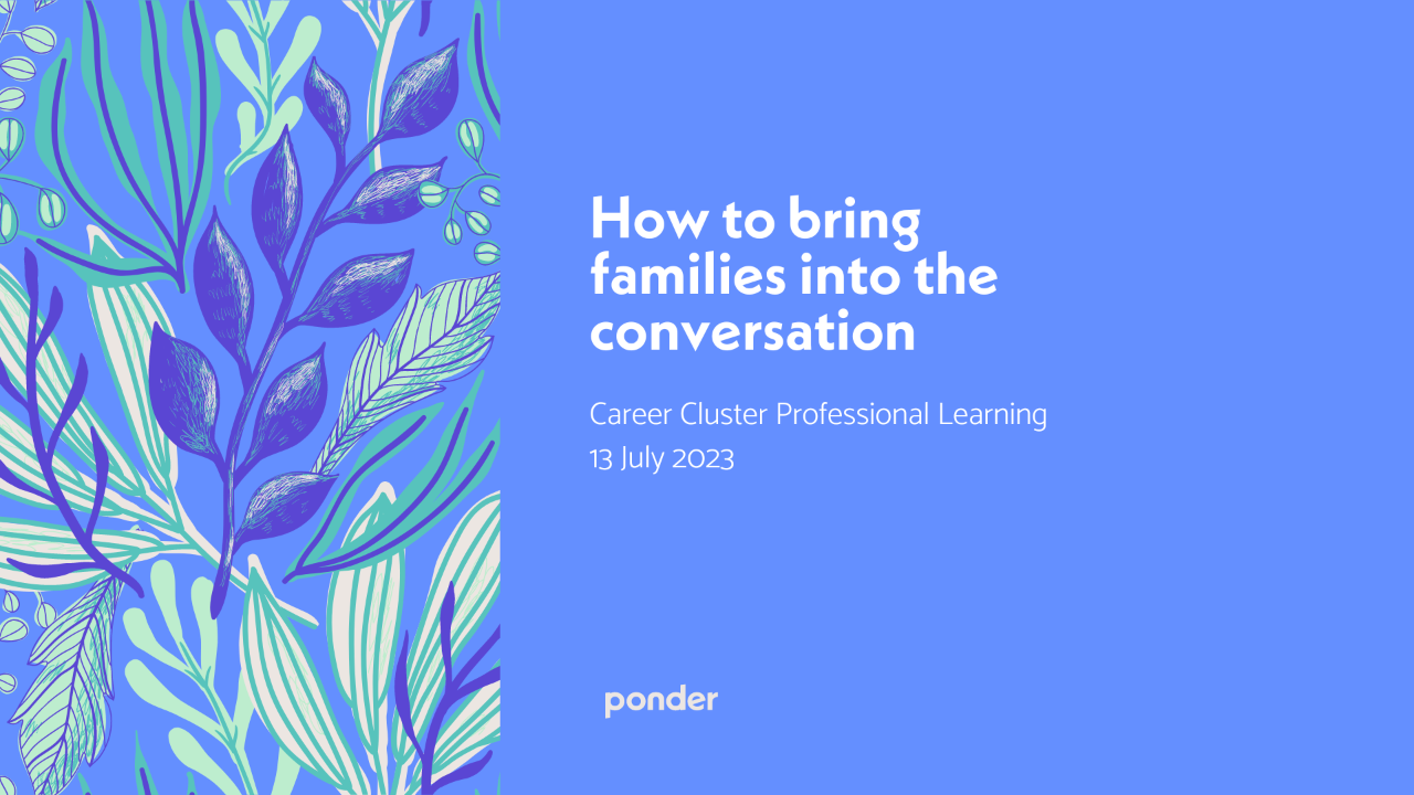 Cluster PD - Community Conversations – how to bring parents, supporters ...
