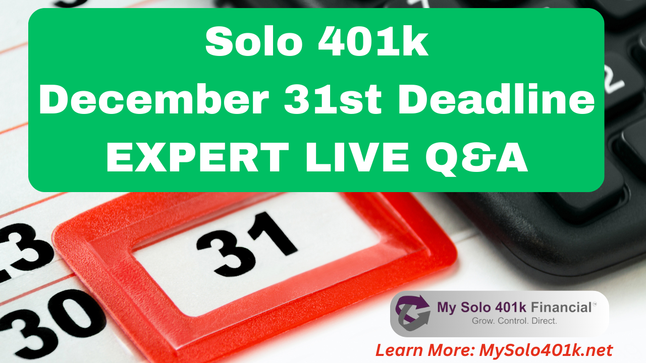 ** Free Solo 401k** Open a Solo 401k & Claim up to $1500 in tax credits