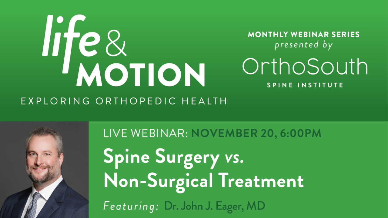 TO BE RESCHEDULED: Spine Surgery v. Non-Surgical Treatment | Dr. John Eager