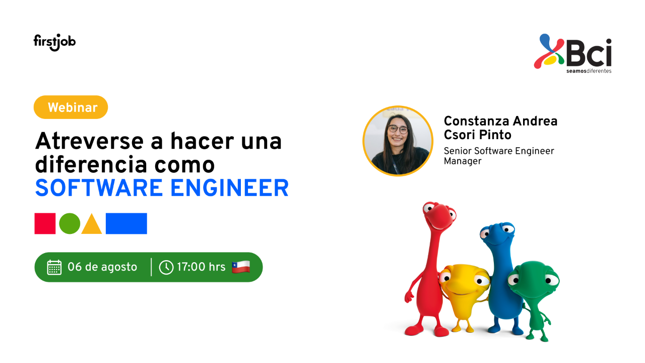 Atreverse a hacer una diferencia como Software Engineer junto a Bci ️💛💙💚