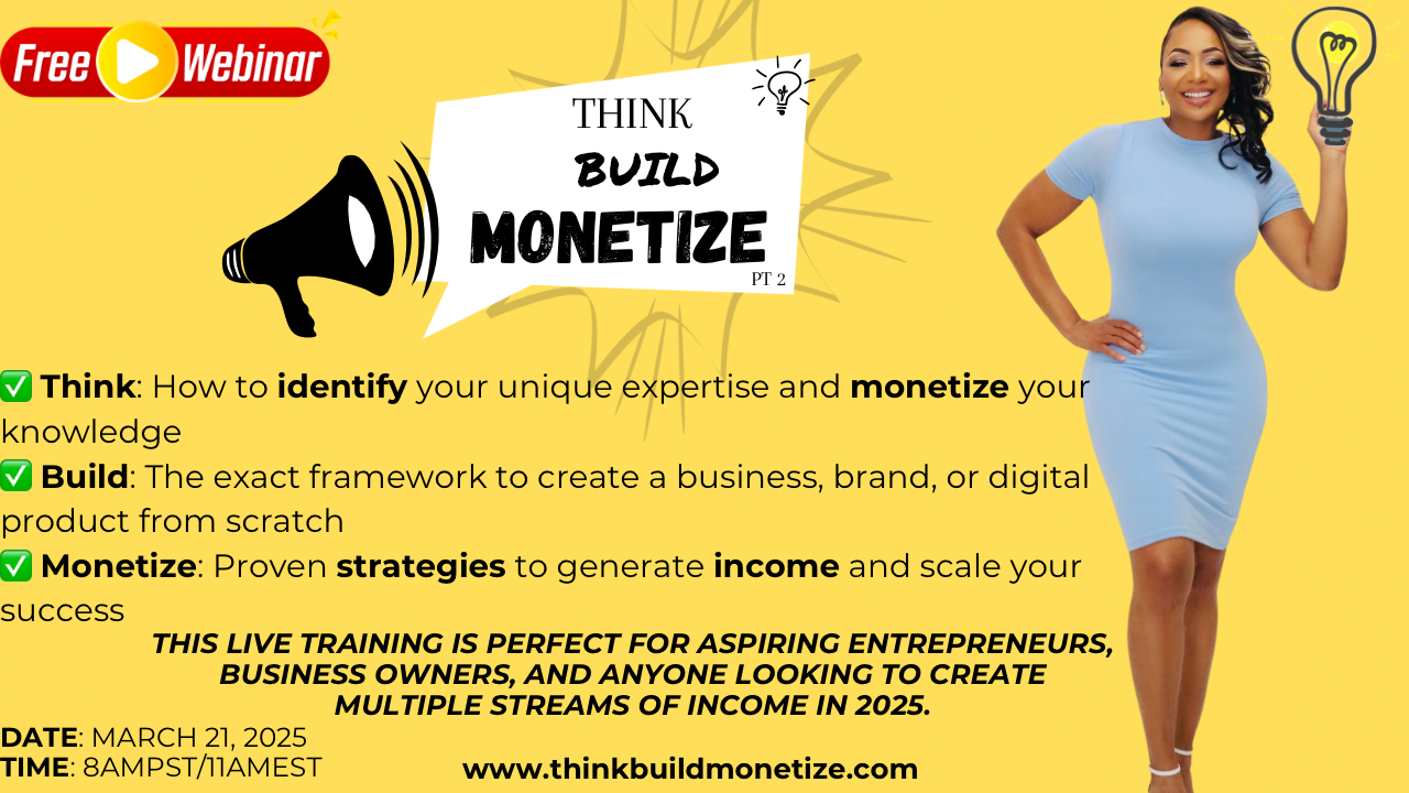 Join Constance Carter’s FREE Think, Build, Monetize Training – March 21st!