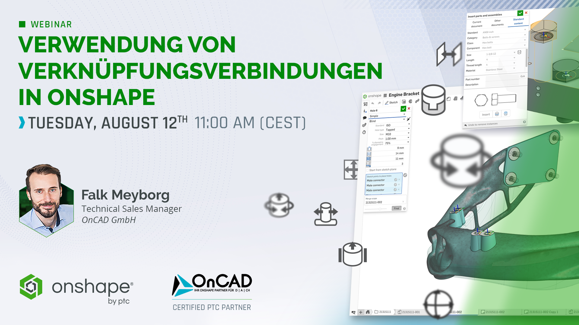 Verwendung von Verknüpfungsverbindungen in Onshape