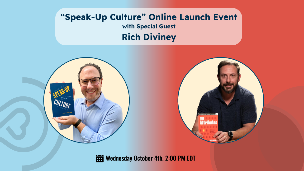 "Speak-Up Culture" Online Book Launch with Special Guest Rich Diviney